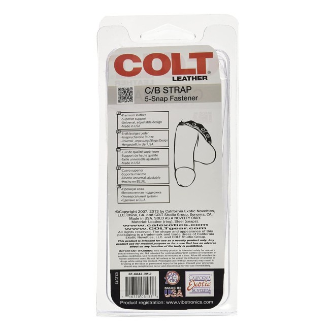 Colt Leather CB Strap 5-Snap — Adjustable Comfort & Support
