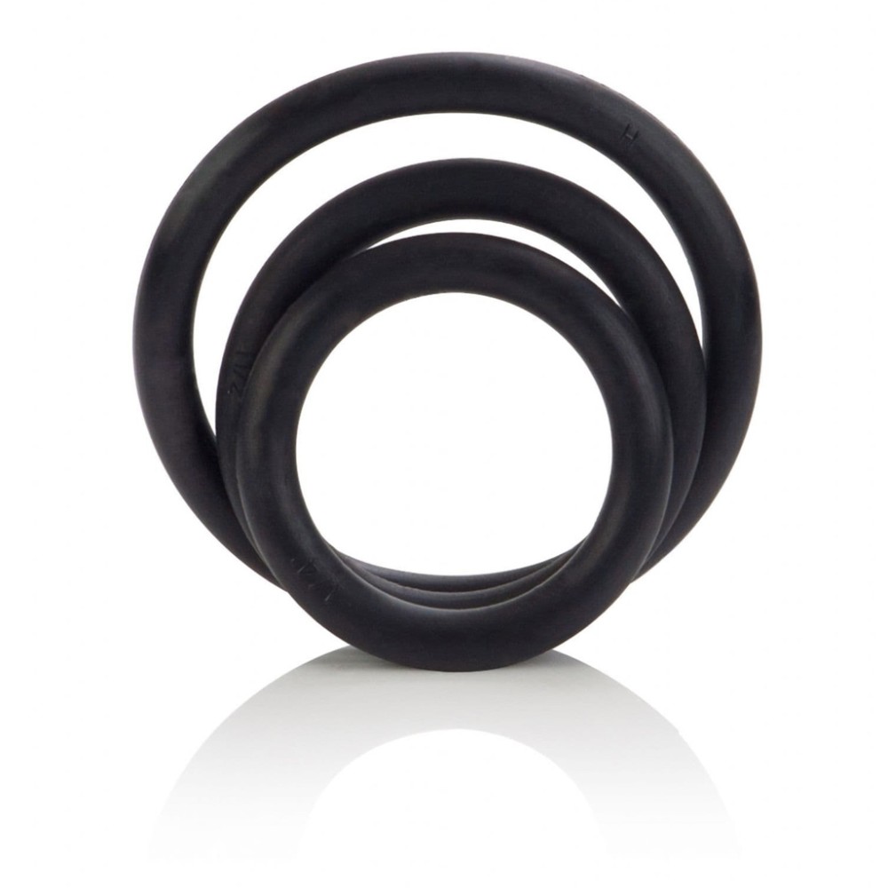 Calexotics Rubber 3-Ring Set — Boost Stamina & Pleasure